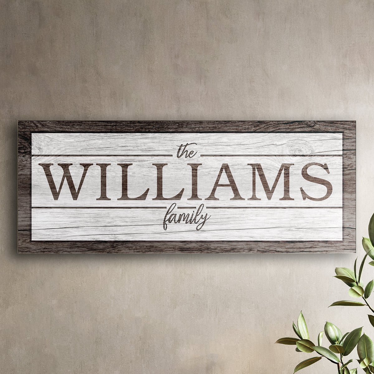 Blessed White Wood Family Name Sign - Home Wall Art & Decor