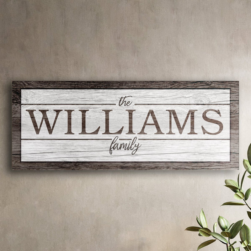Country Chic Wooden Family Name Sign Rustic Decor Wall Art