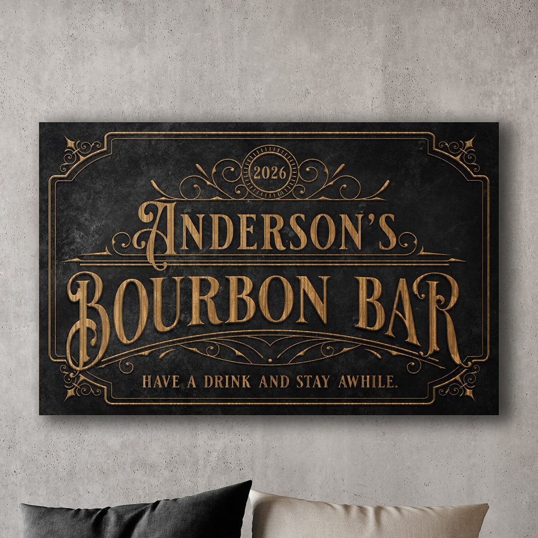Vintage-Reserve Custom Bourbon Bar Sign - Speakeasy Home Basement Wall