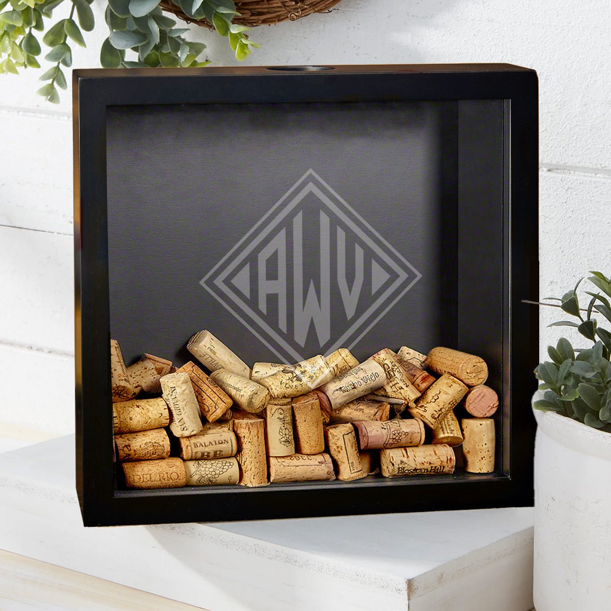 Personalized Wine Cork Shadow Box