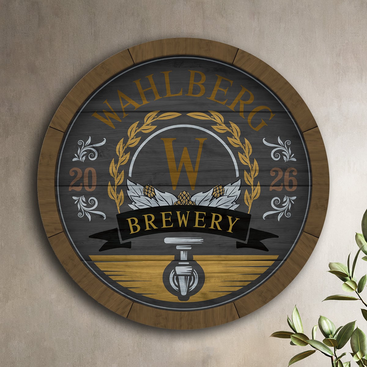 Custom Wooden Brewery Sign for Beer Lovers, Basement Bar Decor