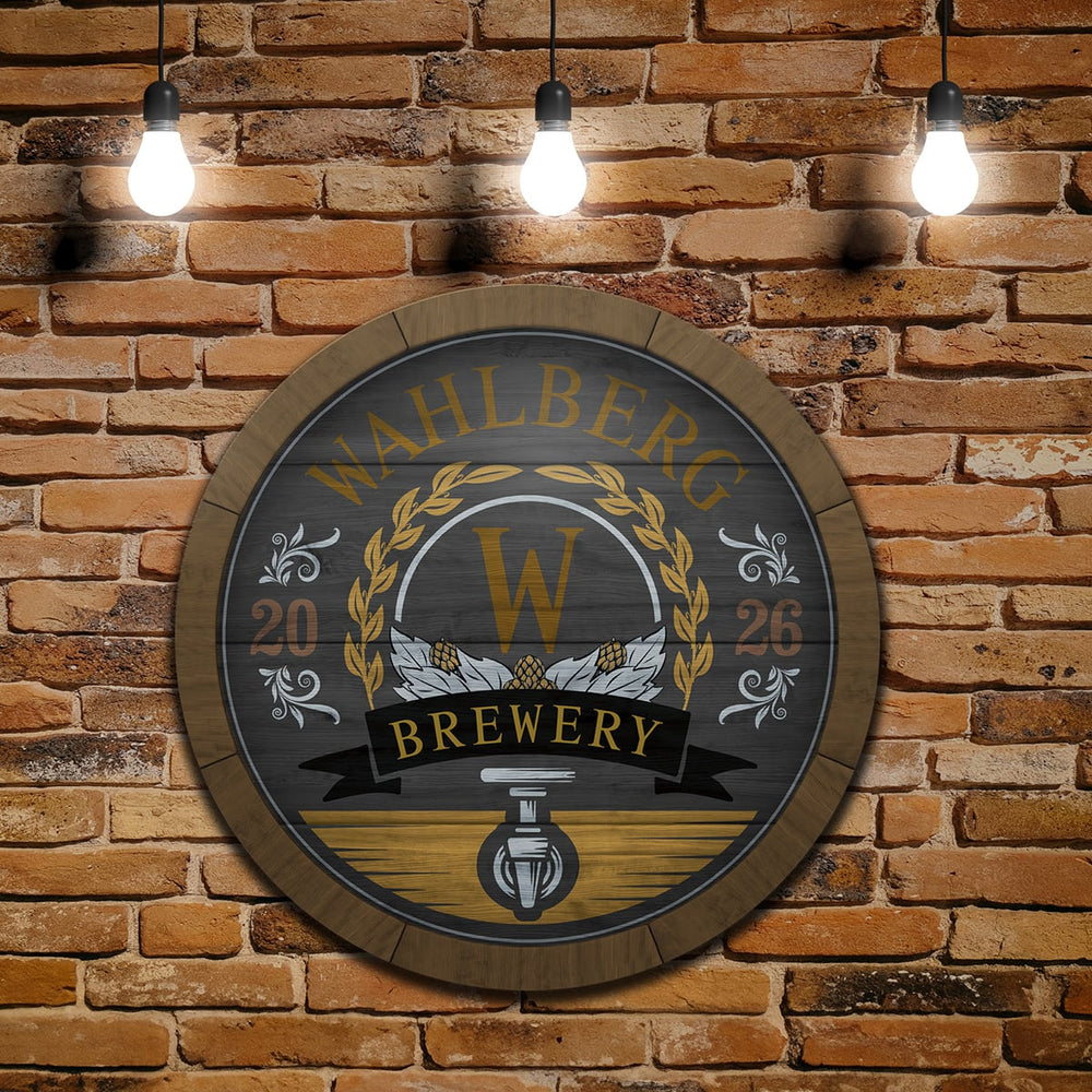 Custom Wooden Brewery Sign for Beer Lovers, Basement Bar Decor